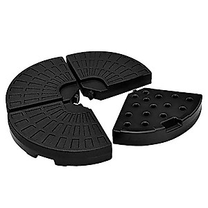 EliteShade USA 4PCS 160 LB Fan Shaped Water or Sand Filled Umbrella Base Stand for Cantilever Offset Patio Market Umbrella with Carry Handles (Black)