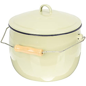 Zerodeko Enamel Kitchen Canister Food Storage Container Enamel Rice Bowl Flour and Sugar Containers Food Storage Containers for Dry Food Sugar Coffee Tea Light Green