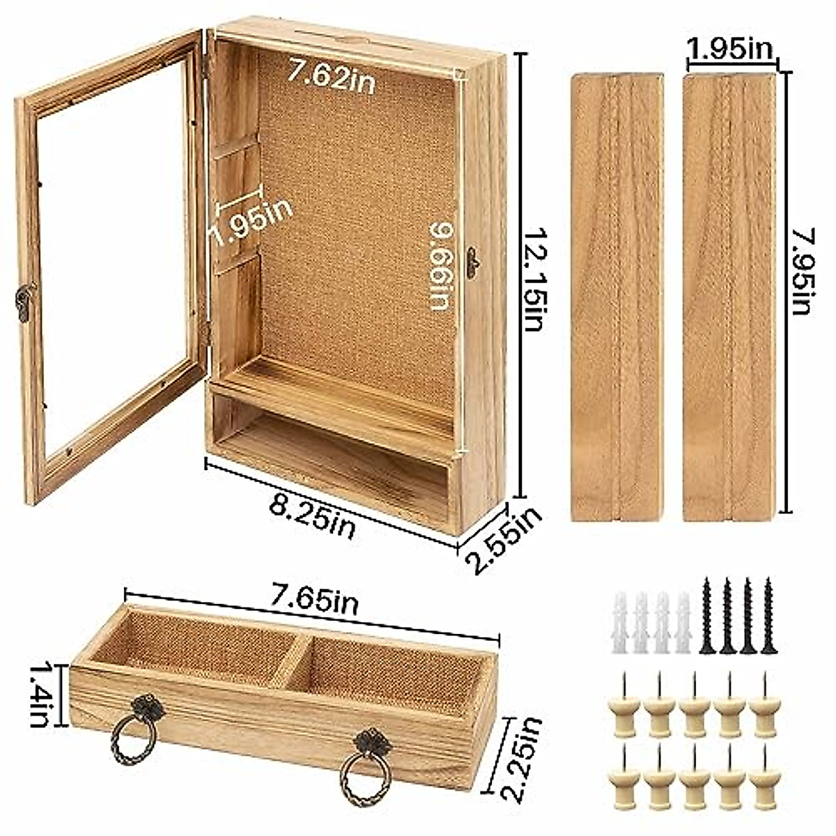 Qiannhee Large Shadow Box Display Case,11x16 Shadow Box Frame with Drawers and Removable Shelves of Flower Photos Wood pet Memorial Shadow Box, Wood Shadow Box as a Wedding Gifts (Rustic Brown)