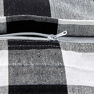 DII 100% Cotton Buffalo Check Pillow Cover Set, Black, 20x20, 2 Piece