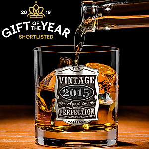 English Pewter Company Vintage Years 2015 10th Wedding Anniversary Old Fashioned Whisky Rocks Glass - Unique Gift Idea For Men For That Special Tin Anniversary [VIN007]…