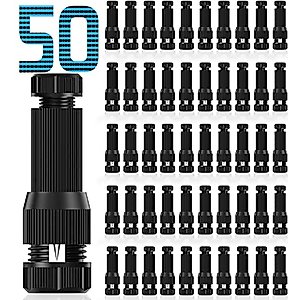 Fntek 50 Pack Low Voltage Landscape Light Wire Connector Outdoor 14-20 Gauge Cable Connectors for Landscape Path Lights Work with Malibu Paradise Moonrays and More