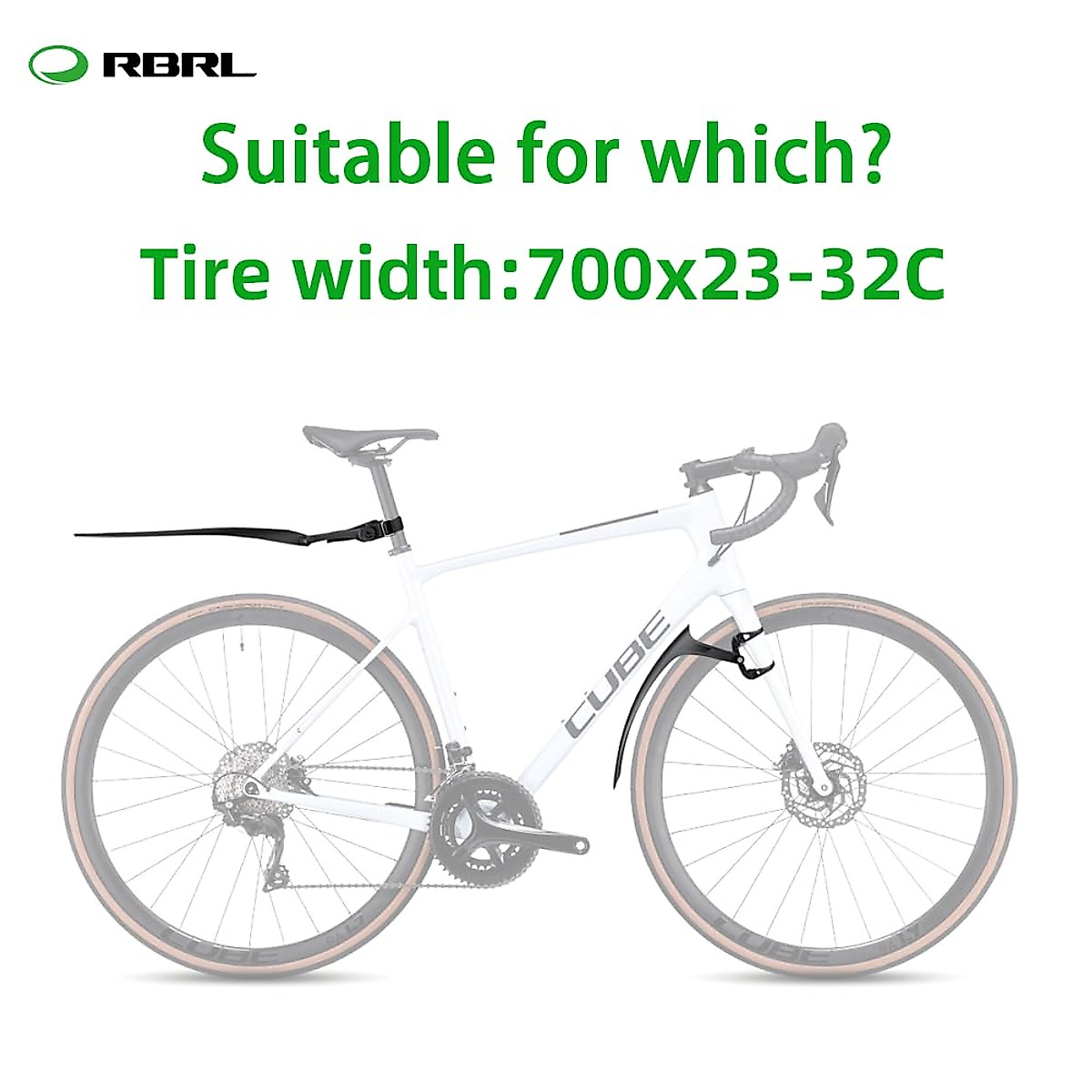 RBRL Bike Mudguard, Bicyle Fender for Road Bike, Adjustable Quick-Release Bike Fender for 700c Road Bike and Folding Bike