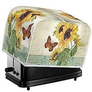 DISNIMO Sunflower 2 Slice Toaster Appliance Cover Bread Maker Cover,Kitchen Small Appliance Covers,Universal Size Microwave Toaster Oven Cover,Dustproof Cover for Most Standard 2 Slice Toasters