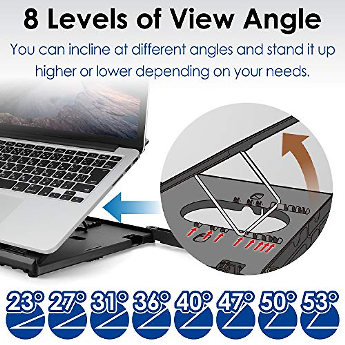 ELECOM Ergonomic Laptop Stand/Multi-Angle Adjustable/Heat Vent/Portable/Foldable/Laptop Up to 15.6 inches Black PCA-LTS8BK, Normal - Black