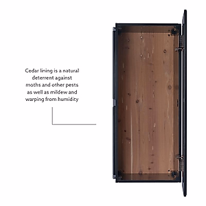 Linon Chadwick Classic Cedar Lined Chest Raised Panels Bun Feet in Black