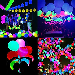 40 Pack LED Light Up Balloons, Mixed-Colors Flashing Party Lights Lasts 12-24 Hours, Glow in the dark For Parties, Birthdays Wedding Decorations And Halloween Christmas Festival,Fillable with Helium