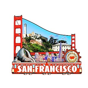 USA Wooden San Francisco Magnet 3D Fridge Magnets Travel Collectible Souvenirs Decorations Handmade Crafts-3