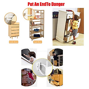 6 pack Anti Tip Furniture Wall Anchors Kit Furniture Straps for Baby Proofing Safety Child Safety Straps Earthquake Resistant for Dresser Cabinet Bookshelf,Bearing 150Ib Adjustable Nylon Straps