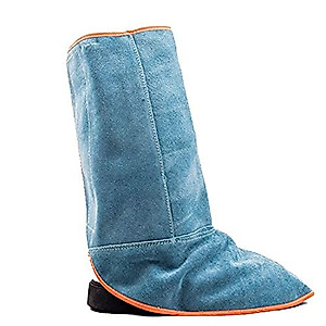 Senvitate Leather Welding Spats, Welding Shoes Leg Covers, Fire Resistant Welder Boot Protector Covers, Heat and Abrasion Resistant Foot Safty Protection Covers, Welding Gaiters, Tool Gifts for Men