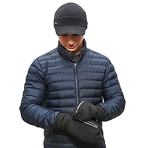 TrailHeads Men’s Convertible Zip Mitts | winter running mittens | thermal mittens for cold weather | men’s mittens for outdoor sports - black - medium/large