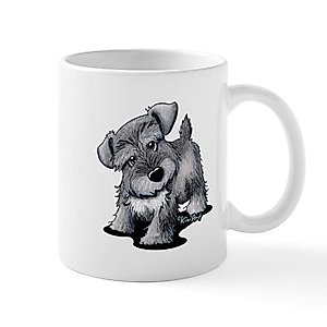 CafePress Kiniart Silver Schnauzer Mug Ceramic Coffee Mug, Tea Cup 11 oz