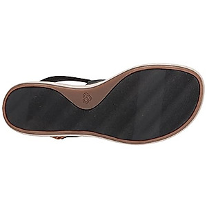 Clarks womens Eliza Mae Sandal, Black Textile, 8.5 US