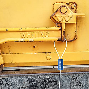 STYLIGHT - 100 Wire Cable Seals, Truck Seals, Anti-Tamper Seals, Steel Pull Tight Wire Seal, Trailer Seals, Metal Container Seals, High Security Seals, Shipping Seals Numbered Sequentially (100, Blue)