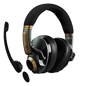 EPOS Gaming H3Pro Hybrid Gaming Headset - PC Headphones with Microphone - Noise-Cancellation, Adjustable, Smart Button Audio Mixing, Bluetooth, Gaming Suite, Surround Sound - (Racing Green)