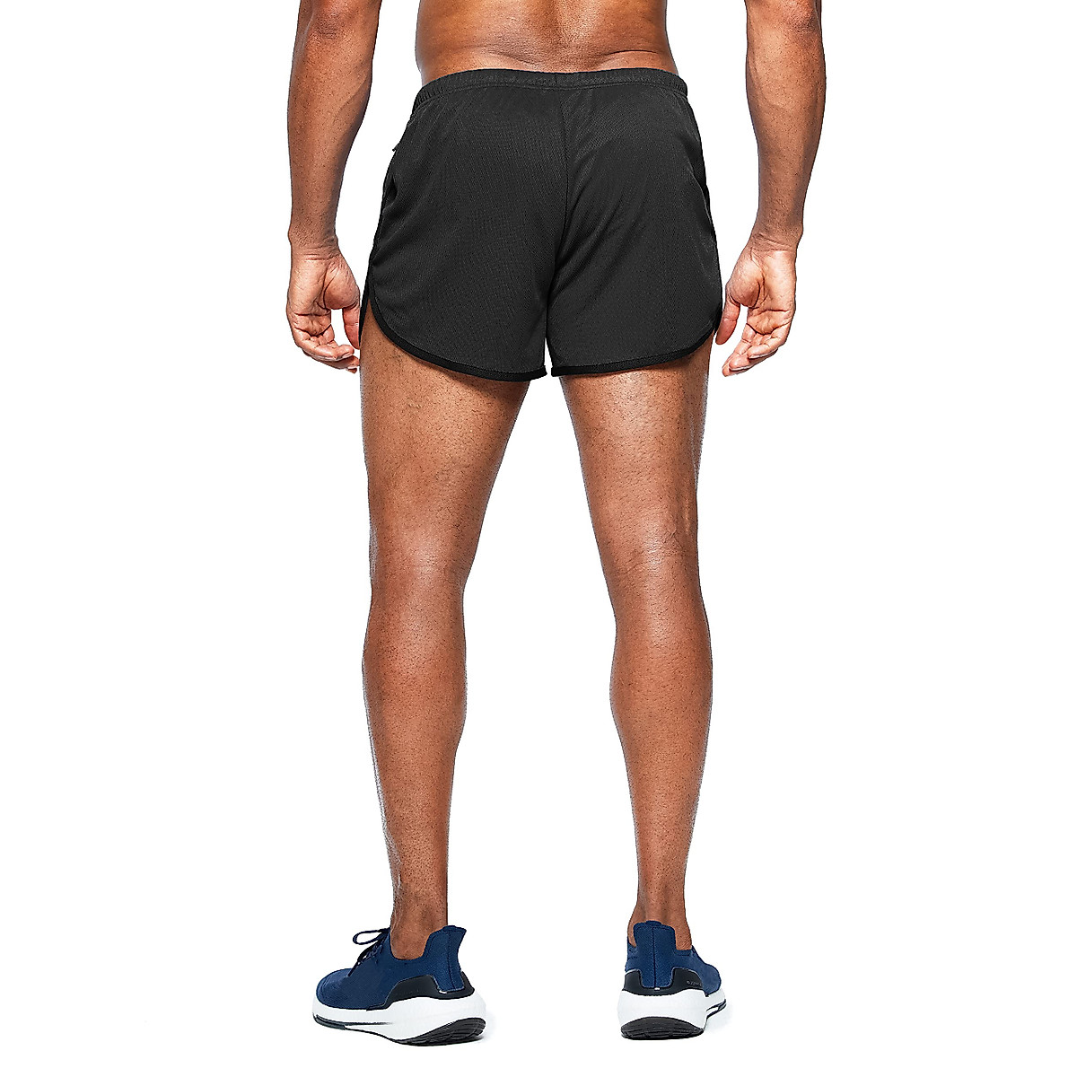 G Gradual Men's Running Shorts 3 Inch Quick Dry Gym Athletic Jogging Shorts with Zipper Pockets (Black, Medium)