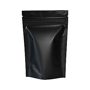 QQ Studio 100PCS Matte Double-Sided Colored Stand-Up Resealable QuickQlick™ Bags (8.5x13cm (3.3x5.1"), Black)