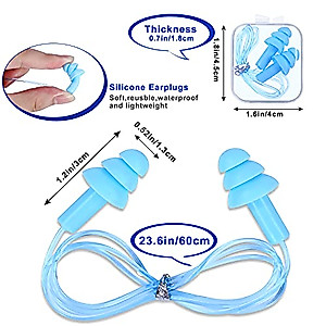 BESSELING Ear Plugs for Sleeping Noise Reduction Ear Plugs 6 Pairs Comfortable Silicone Ear Plug Sound Blocking Earplugs for Sleep Snoring Swimming Concert Musician Construction Shooting (6pack)