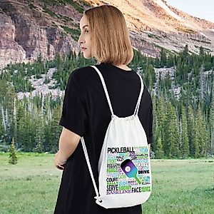 LEVLO Pickleball Women Canvas Tote Bag Gift For Pickleball Player Pickleball Shoulder Bag For Pickleball Lover (Pickleball DB)