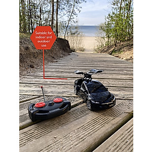 TPower T Power! Dynamic Remote Control Car 1 24 Scale RC Vehicle Great Gift for Children Remote Control Car Model with Falcon Door in Black Color