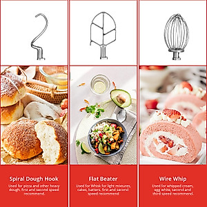 Commercial Food Mixer, Takywep Commercial Mixer 10QT 450W, 3 Speed 130/233/415RPM Heavy Duty Stand Food Mixer Commercial with Stainless Steel Bowl, for Bakery Pizzeria