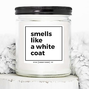 YouNique Designs Future Doctor Gifts Candle 9 oz - White Coat Ceremony Gifts, Medical Student Gifts, Med Student Gift & Medical School Graduation Gifts for Medical Students (Mahogany Teakwood)