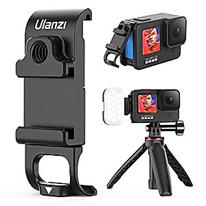 ULANZI G9-6 Battery Cover for GoPro Hero 11 10 9 Black Aluminum Alloy Replacement Door with Cold Shoes and 1/4 Screw Removable Protective Type-C Charging Port Adapter Repair Part Camera Vlog