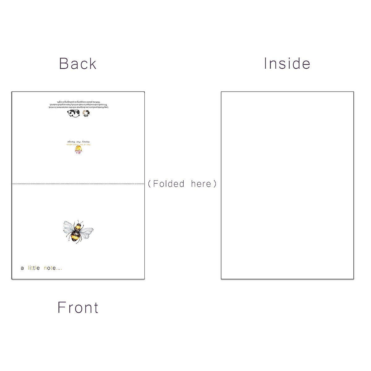 the lazy panda card company 20 Blank Cute All Occasion Bee Greeting Cards made from Recycled paper (Bee Note Cards)