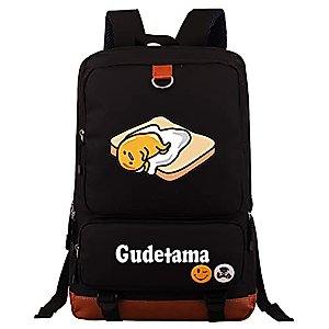 Duuloon Students School Bag Durable Classic Basic Backpack-Gudetama Laptop Bag for Boys Girls, Black