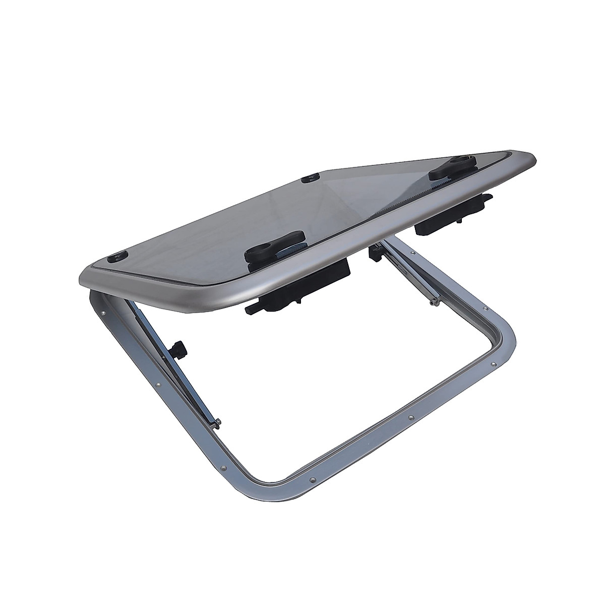 Galamarine 16.7"x16.7" Deck Hatch - Anodized Aluminum Square Hatch/Marine Porthole with Tempered Glass for Boat/Yacht/RV