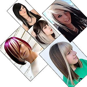 18 Inch High light Clip in Human Hair Extensions 100% Straight Clip on Party Highlights Colored Hair Extensions 6 Pieces/set (Bleach Blonde)