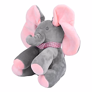 13MARCH Ellie The Elephant - Musical Peek-a-Boo Elephant Toy - Interactive Stuffed Baby Animal with Moving Ears for Baby - Hide and Seek Fun - Elephant Plush Baby Toy
