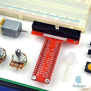Adeept Super Starter Kit for Raspberry Pi 3, 2 Model B B+ LCD1602 Servo Motor C and Python Code, Beginner Starter Kit with User Manual Guidebook