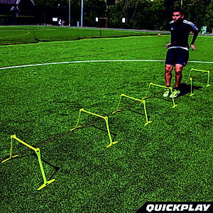 QUICKPLAY PRO Adjustable Height: 6", 9" + 12" The Original All-in-One Speed Hurdles (Set of 6) Speed Training Hurdles, Agility Hurdles and Plyometric Hurdles Patented