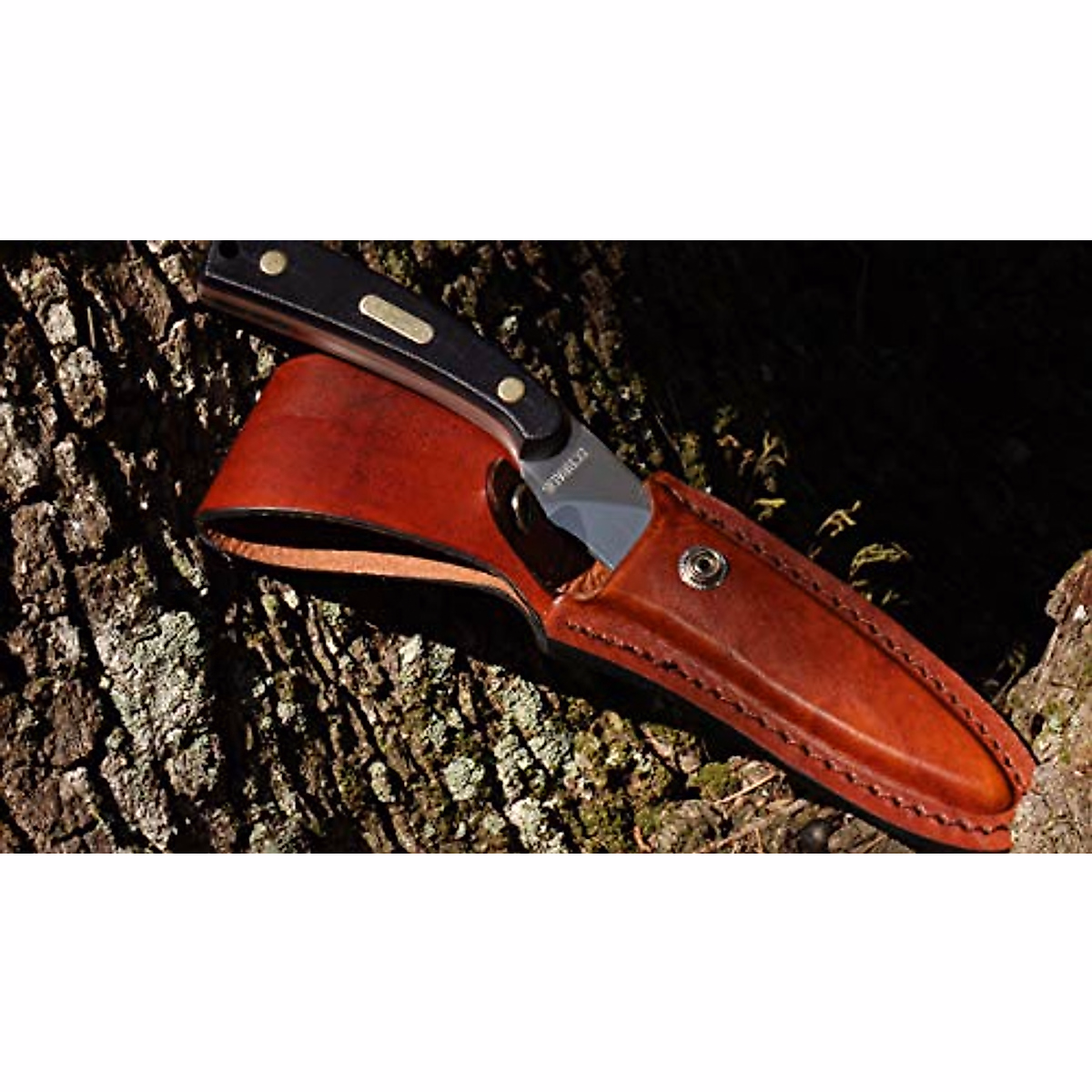 Old Timer 158OT Guthook Skinner 7.3in High Carbon S.S. Full Tang Fixed Blade Knife with 3.5in Blade and Sawcut Handle for Outdoor, Hunting and Camping