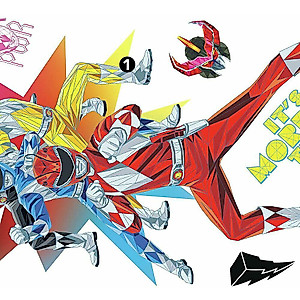 RoomMates RMK4454SCS Power Rangers Peel and Stick Wall Decals, Pink, Red, Blue, Yellow
