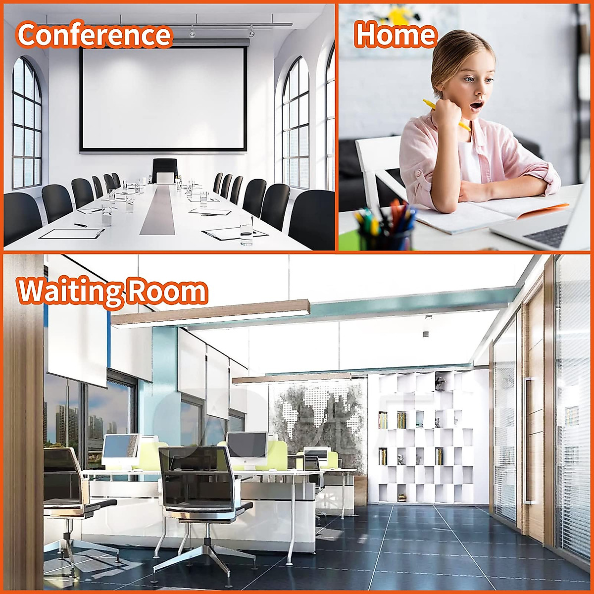 CLATINA Big Tall Office Guest Chair Upholstered Leather Comfortable Reception Chairs with Bonded Padded Arm Rest Sled Base for Conference Waiting Room Home Gray Set of 4