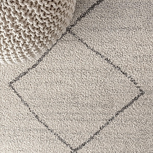 JONATHAN Y MOH203B-8 Zaina Moroccan Beni Souk Indoor Farmhouse Area-Rug Bohemian Minimalistic Geometric Easy-Cleaning Bedroom Kitchen Living Room Non Shedding, 8 X 10, Cream,Gray