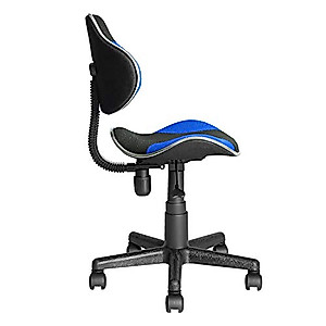 Home Office Low Back Computer Executive Chair by JJS, Ergonomic Mesh Chair with Extra Large Base and Pads, Black/Blue