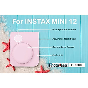 Fujifilm Instax Mini 12 Instant Film Camera (Blossom Pink) + Fuji Instax Mini Instant Film – 40 Sheets + Instant Camera Gift Bundle, compact