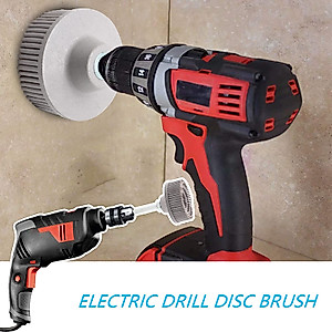 Jersvimc 2Pcs 120 Grit White Bristle Disc Attachment, 2 Inch Abrasive Bristle Disc Gasket Removal Disc with 1/4 Shank Coating Removal Disc for Rotary Tool