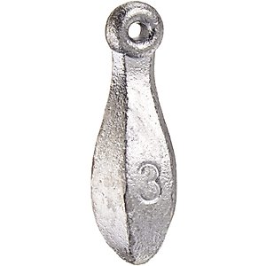 Stellar Bank Sinker Fishing Weights, Fishing Sinkers for Saltwater Freshwater Fishing Gear Tackle, Bullet Weight (3 Ounce, 50 Pack)