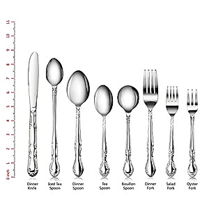 New Star Foodservice 58666 Rose Pattern, 18/0 Stainless Steel, Salad Fork, 6.2-Inch, Set of 12