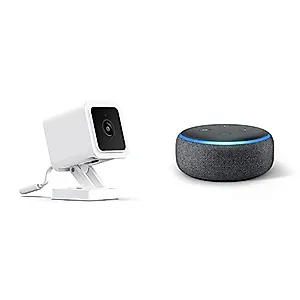 WYZE Cam V3 with Echo Dot (3rd Generation) and AI 3-Month Detection