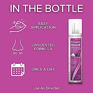 Regoxidine Women's 5% Minoxidil Foam (4-Month Supply) - Women's Minoxidil for Top of Scalp Hair Loss and Thinning Hair - Extra Strength Foam Supports Hair Regrowth in Unscented Topical Aerosol Treatment
