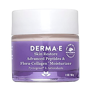 DERMA E Advanced Peptides and Collagen Moisturizer – Double Action Collagen Face Cream with Peptide Complex – Intense Moisture Day and Night Cream for Women – Natural Collagen Cream, 2oz
