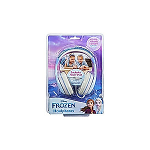 eKids Frozen 2 Kids Headphones, Adjustable Headband, Stereo Sound, 3.5Mm Jack, Wired Headphones for Kids, Tangle-Free, Volume Control Childrens Headphones Over Ear School Home