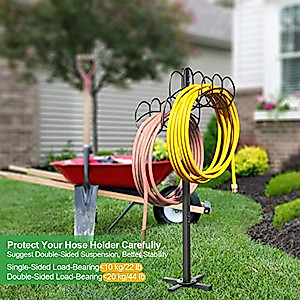 EVEAGE Upgraded Water Hose Holder Freestanding, Hose Stand Outdoor, Garden Hose Holder Stake for Outside Yard, Detachable Double-Sided Suspension Heavy Duty Thick Metal