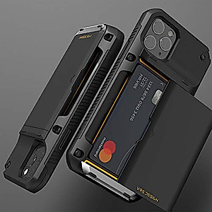 VRS DESIGN Damda Glide Pro Compatible for iPhone 11 Pro Max Case, with [4 Cards] Premium Sturdy [Semi Auto] Credit Card Holder Slot Wallet for iPhone 11 Pro Max 6.5 inch(2019) Black
