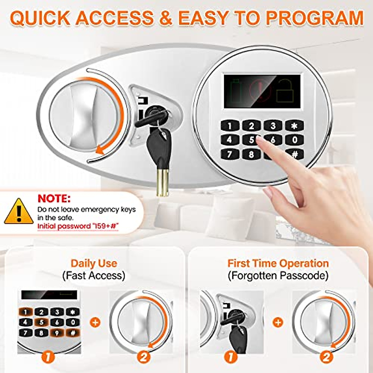 2.8 Cuft Depository Safe with Drop Slot, Anti-Theft Cash Drop Safe with Digital Keypad, Heavy Duty Money Drop Box with LED Display, Drop Safe for Business Mail Church